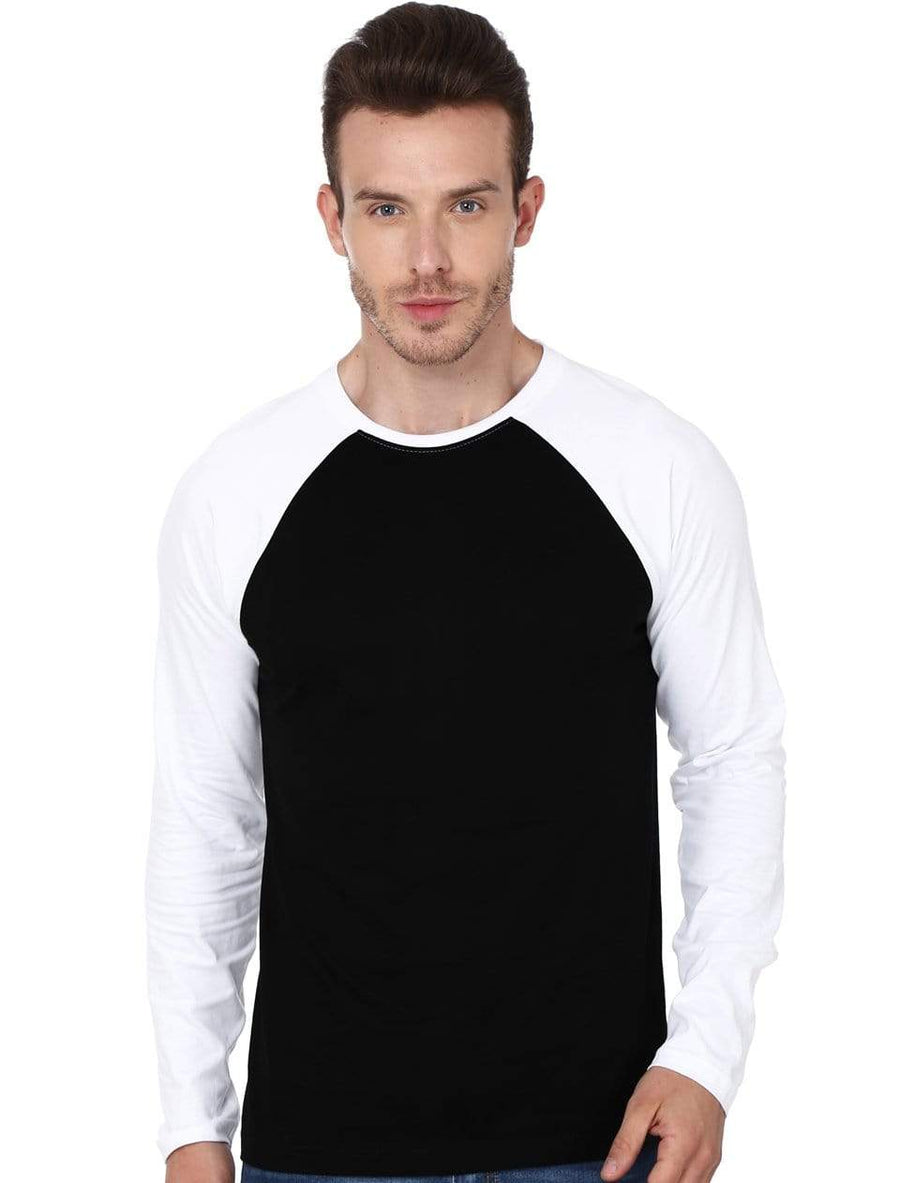 Buy Men's Raglan Black and White full sleeves online | Wolfattire