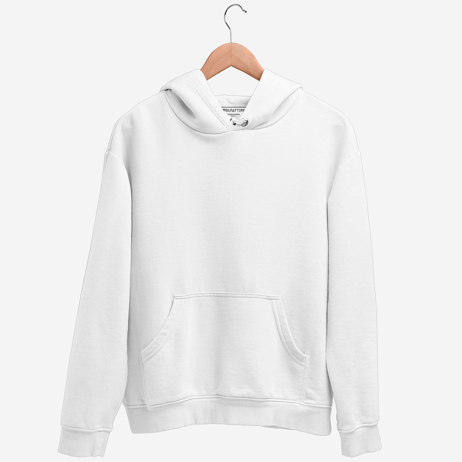 Men's Regular Fit Hooded Sweatshirt - White – Wolfattire